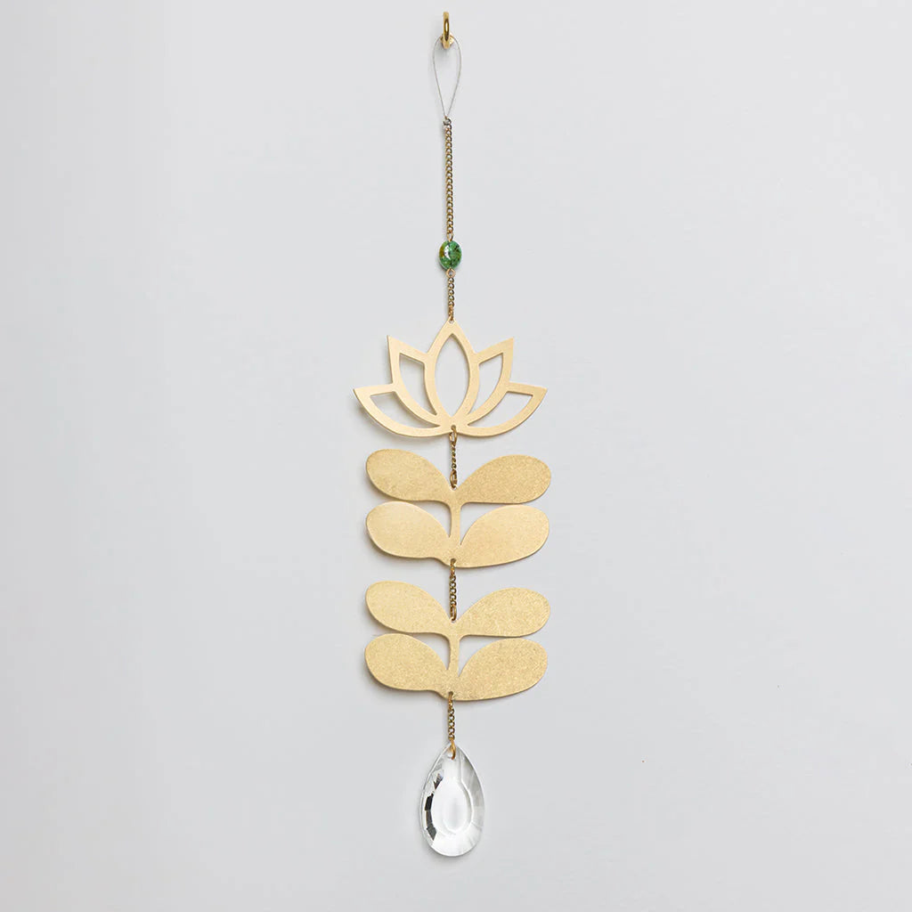 African Turquoise Crystal Suncatcher | Gold Window Rainbow Catcher ...
